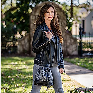 STS Ranchwear Women's Casual Everyday Multifunctional Santana Collection Bucket Bag with Adjustable Strap, Gray