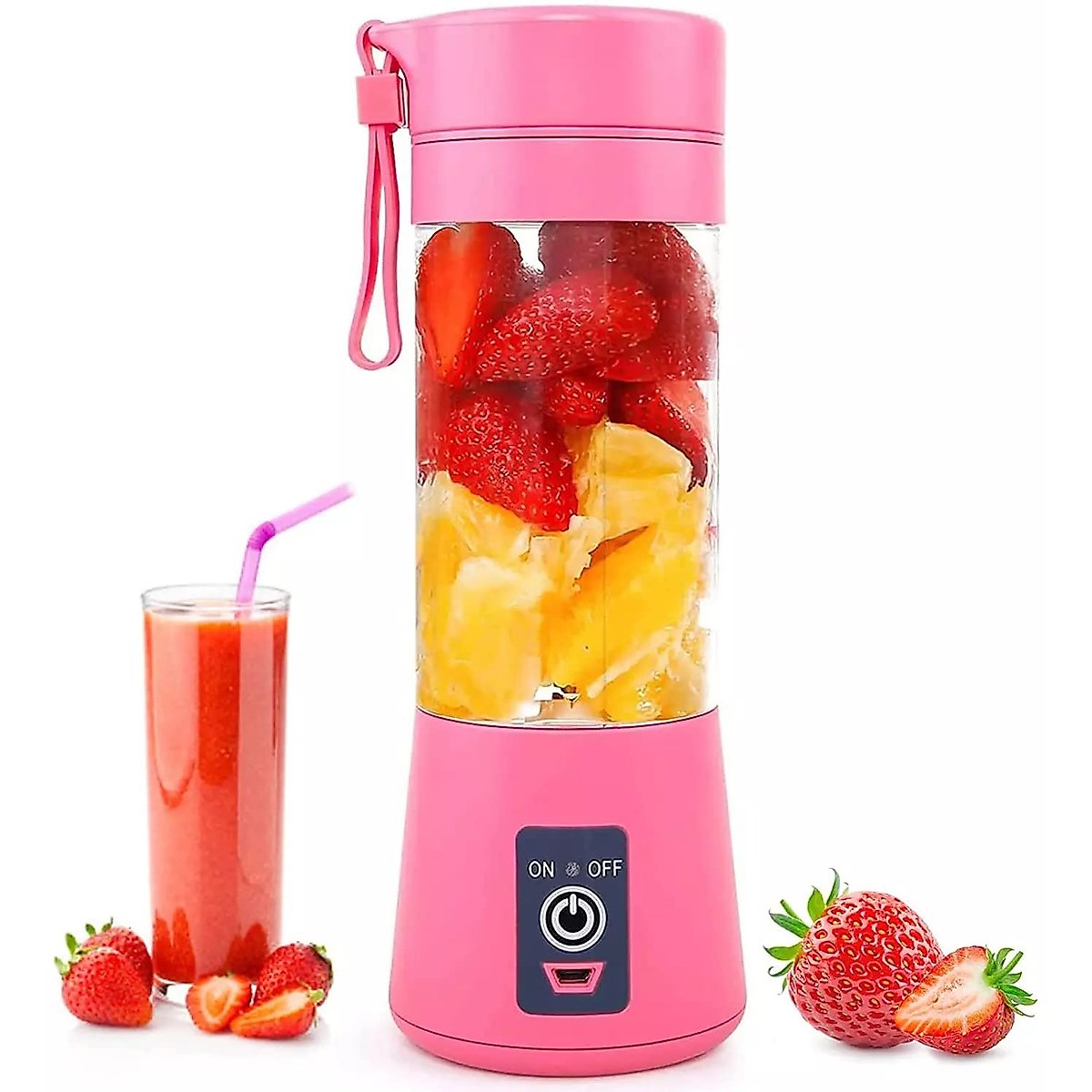 TITANFINITY Portable and Rechargeable Battery Juice Blender, Personal Size Blenders with USB Rechargeable, Mini Juicer Smoothie Blender Travel Size 380ML, Personal Blender for Shakes and Smoothies
