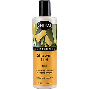 ShiKai Daily Moisturizing Shower Gel (Yuzu, 12 oz) | Gentle Soap-free Formula | With Aloe Vera & Oatmeal for Soft, Healthy Skin | Dry Skin Relief