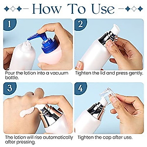 EOPER Airless Pump Jars 100ML, 3 Pieces Empty Refillable Cosmetic Air Pump Jars Bottles Airless Lotion Cream Sample Containers Makeup Vials Accessories Leak-Proof DIY Travel, Pearly White