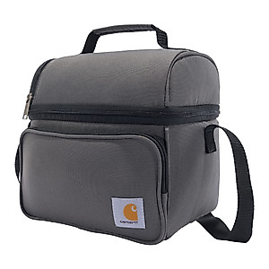 Carhartt Insulated 12 Can Two Compartment Lunch Cooler, Durable Fully-Insulated Lunch Box, Gray