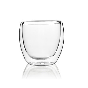 SAPHALTON Double Wall Glass Coffee Mugs without Handle, 2.5 oz /8.5 oz /11.8oz Tea Cups, Clear Glass Drinkware for Espresso，Cappuccino, Latte，Hot Beverages (2.5 OZ)