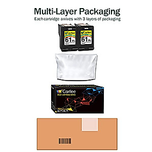 Cartlee Pack of 2 Black Remanufactured 61XL High Yield Ink Cartridges for HP Deskjet 1000 1010 1050 1510 1512 2000 2050 2510 2540 2542 2543 2549 3000 3050 Officejet 2622 4630 2620 4632 4635