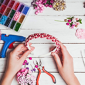 HESTYA White Craft Plastic Headbands 1 Inch Plain Blank No Teeth DIY Hair Bands Plain Headbands