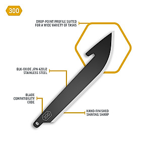 OUTDOOR EDGE RazorSafe 3" Black Drop-Point | 6 Pack of Black EDC Drop Point Blades | Compatible 3" Razor Blade Knives | Perfect for Work & Everyday Carry