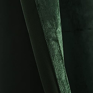 Roslynwood Velvet Curtains Emerald Green 108 inches - Luxury Home Decor Blackout Insulated Velvet Curtain Panels Extra Long Wall Backdrops for Living Room Sliding Glass Door, W52 x L108-inch, 2 Pieces