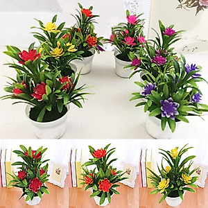 Gilroy Artificial Fake Lotus,Flower Potted Plant Desktop Ornaments for Wedding Party Garden Home Decor Pink