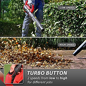 PowerSmart 20V Cordless Leaf Blower with 2PCS 1.5Ah Battery and Charger, Blowers for Lawn Care, Snow Blowing & Yard Cleaning