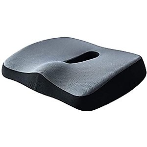 SMSOM Seat Cushion for Office Chair, Memory Foam Coccyx Cushion, Sciatica & Back Pain Relief, Ergonomic Cushion for Desk Chair, Gray