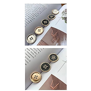 12PCS Four-Eye Metal Button Suit Buttons Crafts Button Decorative Buttons for Sewing DIY (10mm, Gold)