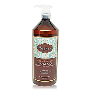 Saphira Mineral Treatment Shampoo for Fine, Thin and Color-Treated Hair, Sulfate-Free, Paraben-Free, Strengthens, Volumizes and Defines Weak and Fragile Hair, 34 Ounce, Original Packaging