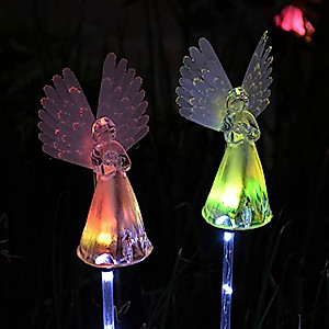 Awinking 2 Pack Solar Angel Lights - Color Changing Outdoor Decor