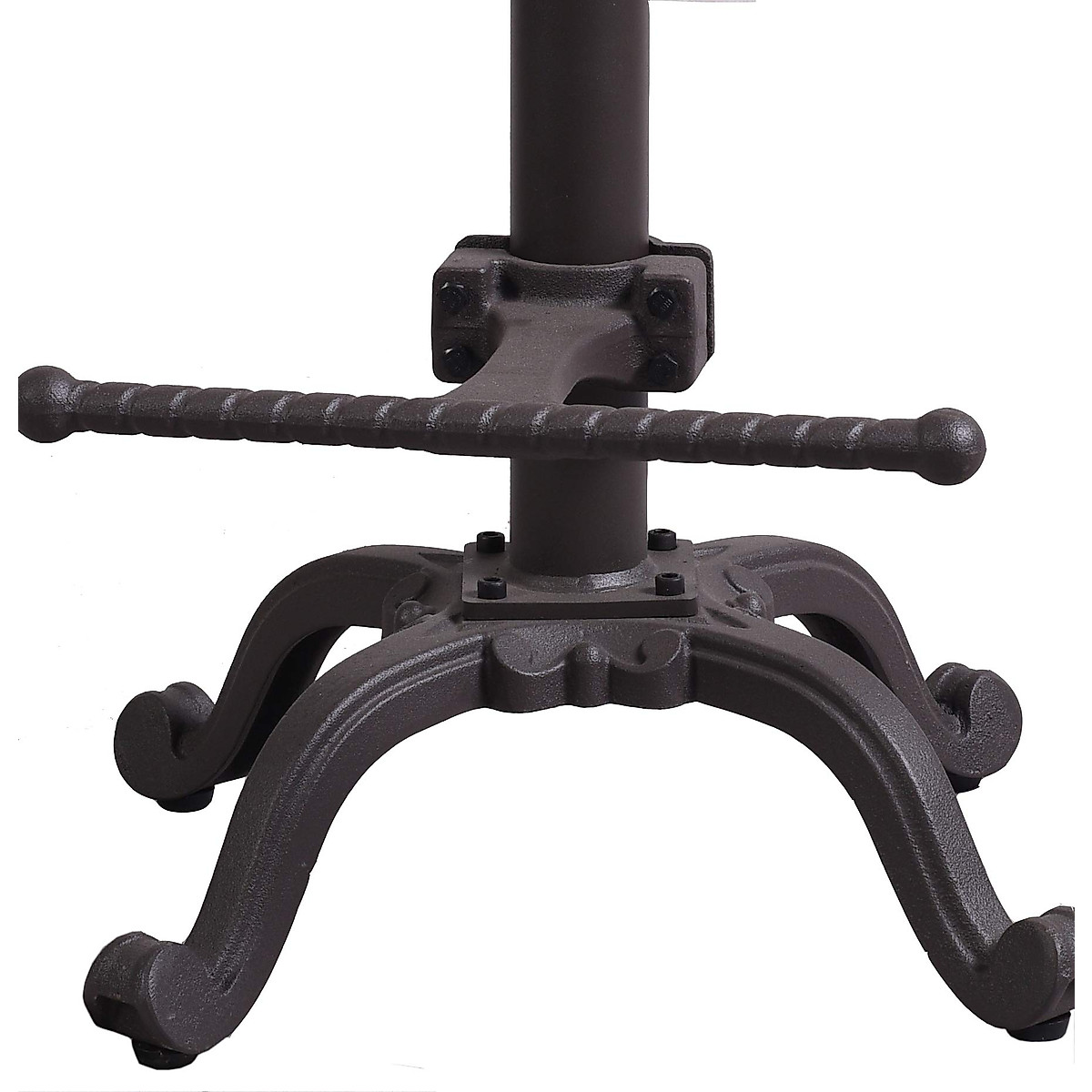 Topower Industrial Retro Vintage Farm Wooden Tractor Stool Kitchen Swivel Height Adjustable bar Stool (Dark Brown)