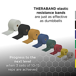 THERABAND Professional Latex Resistance Bands For Rehabilitation, Portable Fitness and Workout, Home Exercise, 5 Foot, Black, Special Heavy, Level 6, Individual Package