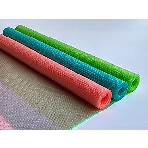 3 Rolls Refrigerator Liners 17.71*59inch, Washable Fridge Mats Shelf Liners Waterproof Fridge Pads Drawer Table Mats Refrigerator Mats for Shelves