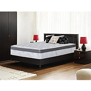 Olee Sleep 13 inch Galaxy Hybrid Gel Infused Memory Foam and Pocket Spring Mattress (Queen) White, Grey