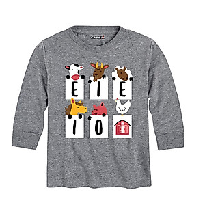 International Harvester - E-I-E-I-O Barnyard Animals - Toddler Long Sleeve Graphic T-Shirt - Size 2T Athletic Heather