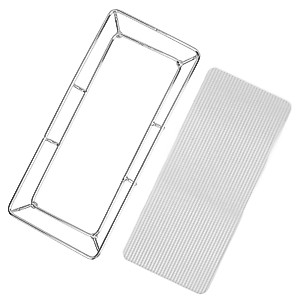 Countertop and Vanity Tray Bathroom Counter Tray Bathroom Countertop Organizer, Stainless Steel Acrylic Bathroom Vanity Tray for Cosmetics Living Items (Silver Single Layer Large Size)