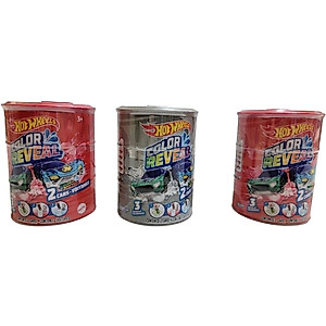 Hot Wheels 2022 Color Reveal Canisters with 2 Surprise Cars Each Bundle of 3 Packs