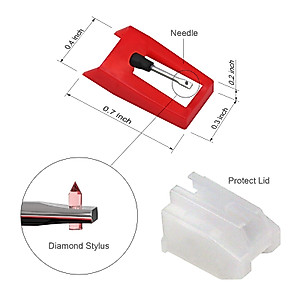 Record Player Needles, Hadwoer Turntable Replacement Needle for Vinyl Record Player LP Phonograph, Victrola, 1byone, Crosley, ION, Jensen（2 Pcs of Diamond Stylus）