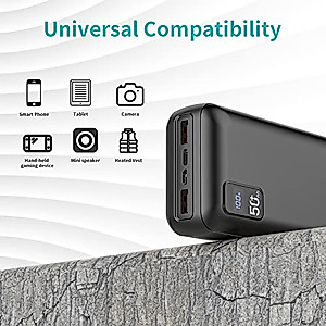 POIYTL Power Bank 50000mAh 22.5W Fast Charging Portable Charger USB-C Quick Charge with 3 Outputs & 2 Inputs LED Display Huge Capacity External Battery Pack for iPhone, Samsung, iPad etc