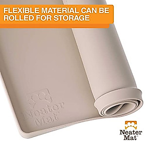 Neater Pet Brands Neater Mat - Waterproof Silicone Pet Bowls Mat - Protect Floors from Food & Water (19" x 12", Cappuccino)