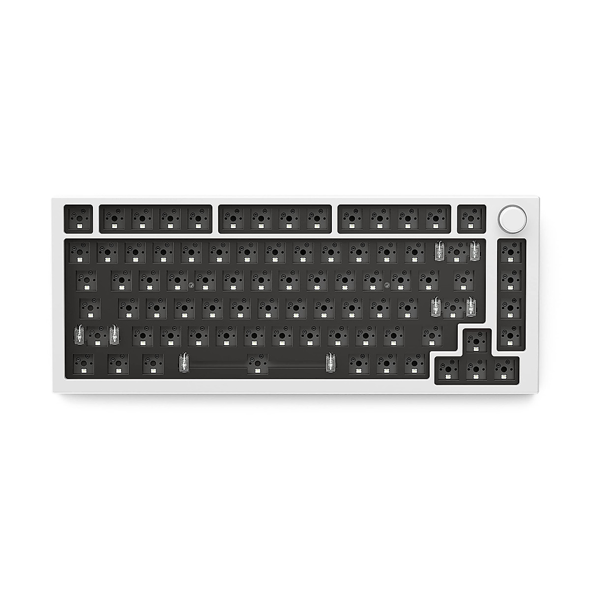 GLORIOUS Top Frame for GMMK PRO - 75% Keyboard with Knob Gaming - Aluminum Mounting Frame for Custom Mechanical Keyboard for PC Gaming and Programming (E-White)