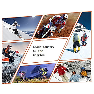 Wonzone Off Road Riding Motorcycle Bike Dirt Goggles Windproof Snowboard Ski Goggles Eyewear Adjustable UV Protective Outdoor Glasses Portable Motorcycle Cross-Country Goggles (Orange/Black, Rainbow)