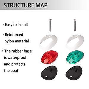 LYCAEA Made Boat Navigation Light, Marine Navigation Lights, Bow Light for Boats Led. Ideal for Pontoon and Small Boat (WHITE)