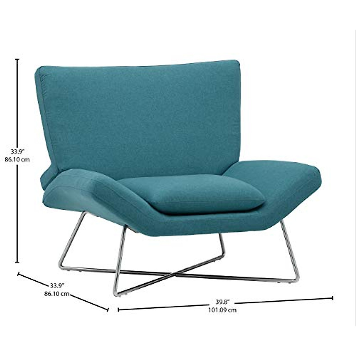 Amazon Brand – Rivet Farr Lotus Accent Chair, 39.8"W, Aqua