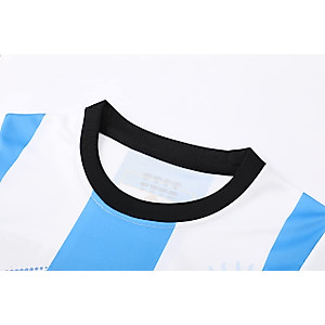 Argentina World Champions Edition Sports Soccer Football Boys Kids Youth Jersey Shirt Kit Set (Size-28 (10-11 Years))