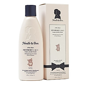 Noodle & Boo Newborn Daily Essentials 4 Piece Gift Set | Newborn 2-in-1 Hair and Body Wash(8 Oz), Super Soft Baby Lotion(8 Oz), Ultimate Diaper Rash Ointment(5 Oz) & Ultimate Cleansing Baby Wipes(72)