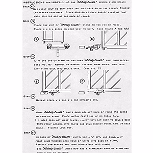 Melody Cradle Piano Dollies for Upright Piano (Dark Brown)