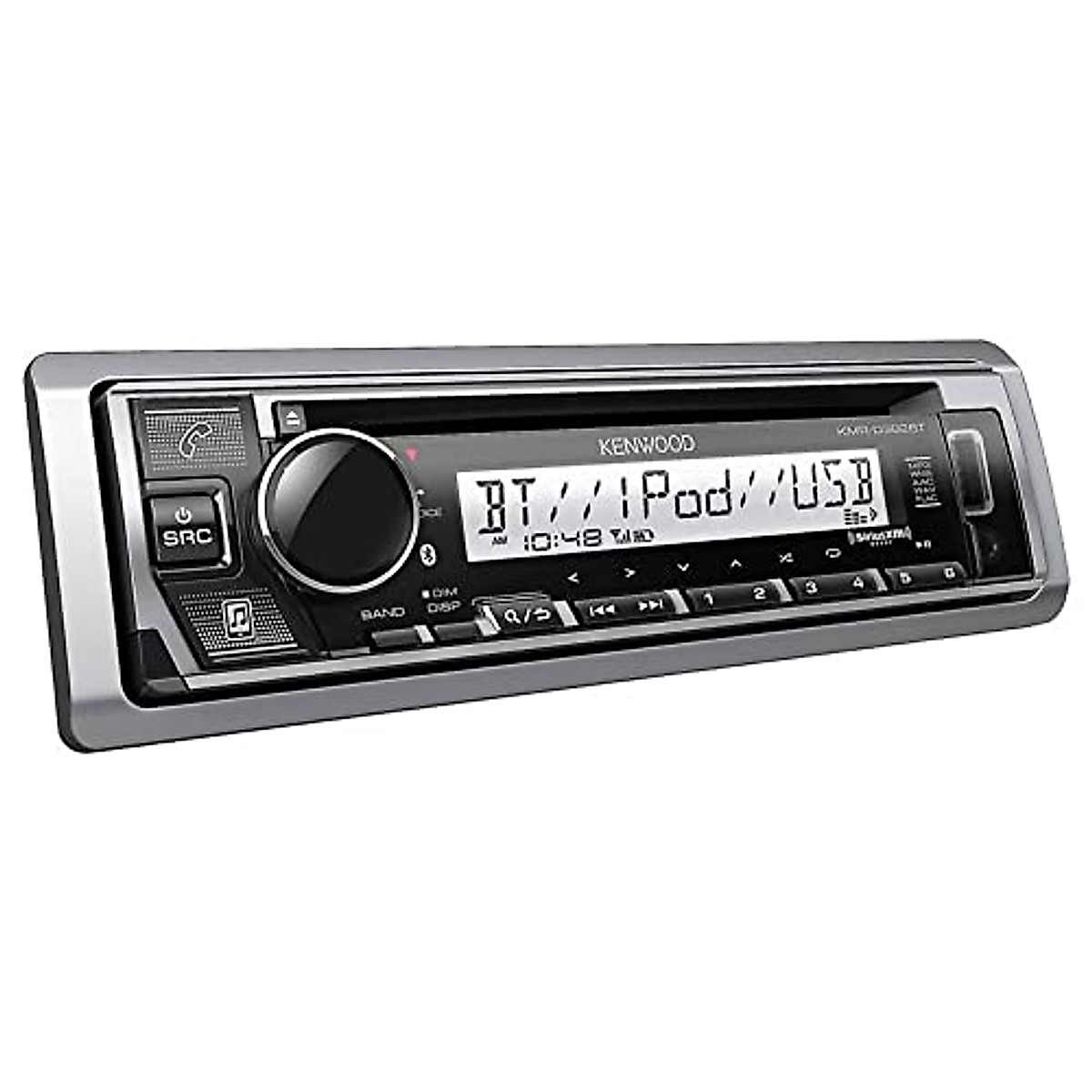 Kenwood KMR-D382BT Car & Marine Stereo - Single Din, Bluetooth Audio, CD USB MP3, Aux in, AM FM Radio SiriusXM Ready, Weatherproof, Multi Color Illumination (Renewed)