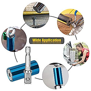 2 Sets Universal Wrench Socket Gifts for Men, 1/4 to 3/4 inch Universal Grip Ratchet Tool Sets with Power Drill Adapter, Best Unique Gadgets for Men Handy DIY Tools Dad Father Husband Boyfriend Him