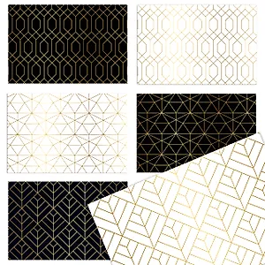 Better Office Products 100-Pack All Occasion Greeting Cards, Assorted Blank Note Cards, 4 x 6 inch, 6 Elegant Gold Foil Geometric Designs, Blank Inside, with Envelopes, 100 Pack