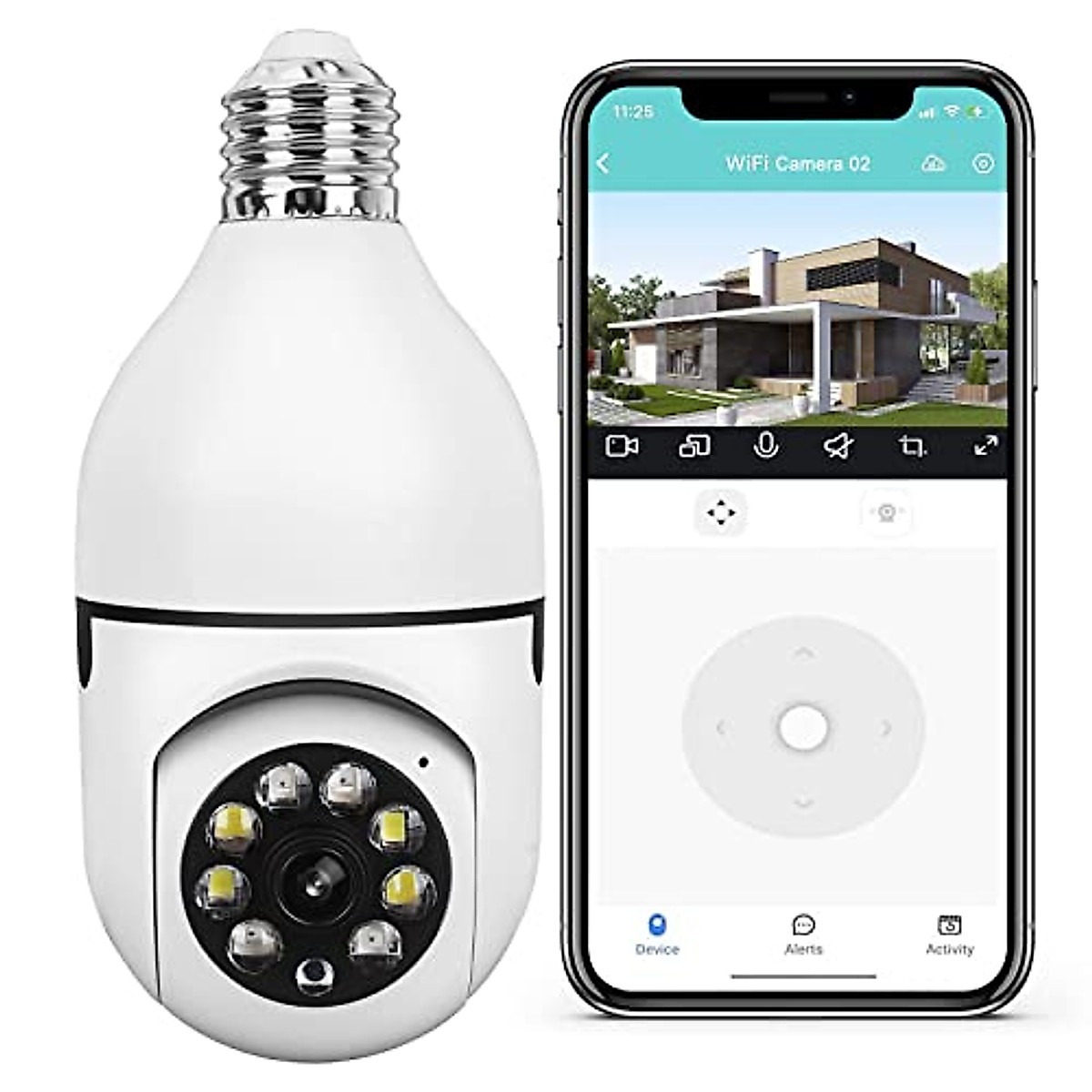 plencell Light Bulb Camera, 1080P Light Bulb Surveillance Camera, Wireless 2.4GHz WiFi Light Bulb Surveillance Camera, 360° Home Surveillance Camera Light Bulb,Can be Used Indoors and Outdoors