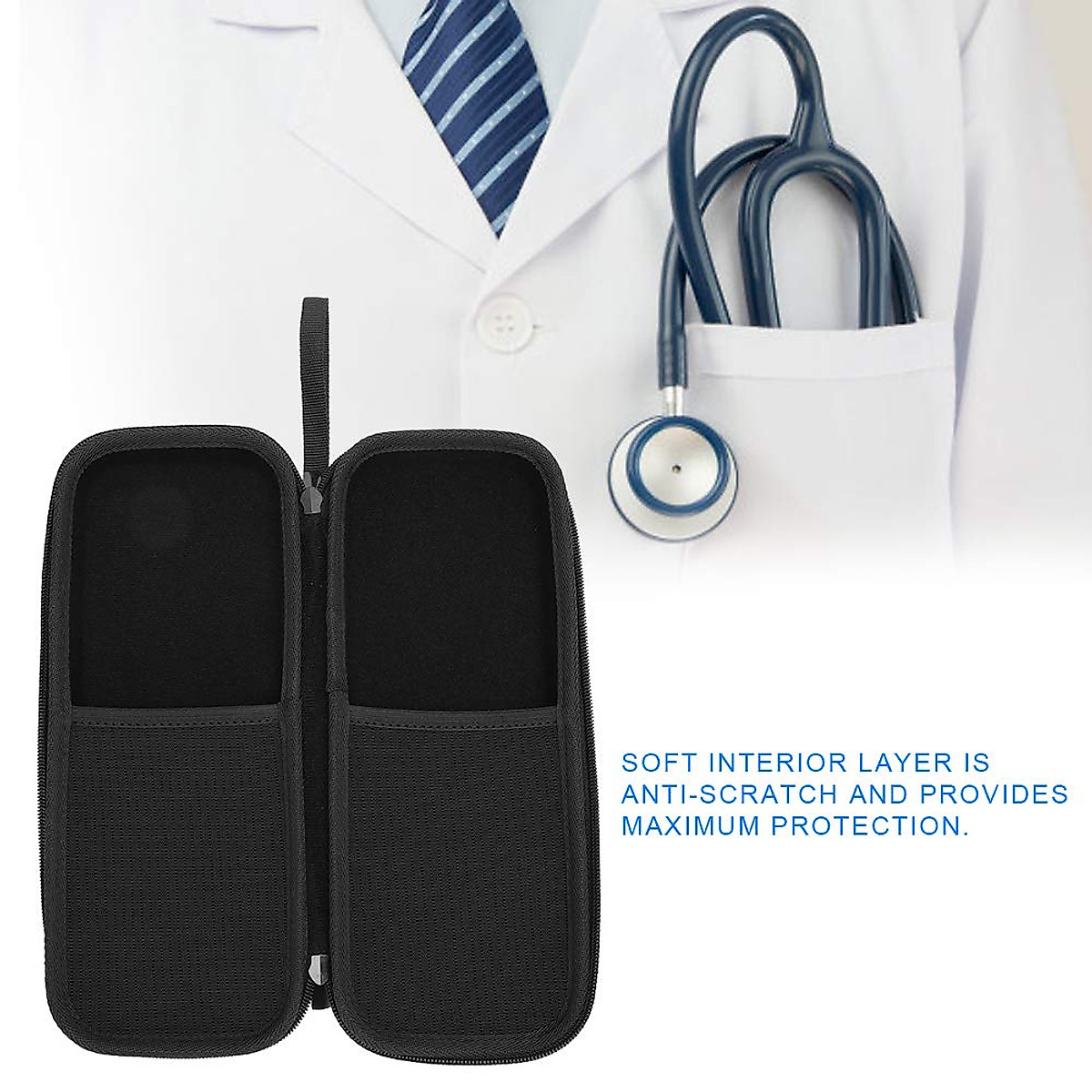 Stethoscope Carrying Case, Stethescopencase Case, Stethescopencase Holder, Portable Household Stethoscope Storage Box Organizer Case Storage Bag Container(Red)