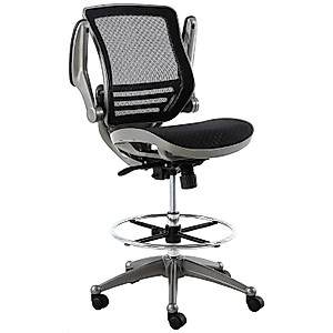 Harwick Evolve All Mesh Heavy Duty Drafting Chair, Gunmetal Finish