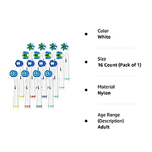 Replacement Toothbrush Heads for Braun Oral b, Compatible with Oral-B 7000/Pro 1000/9600/ 5000/3000/8000/Genius and Smart Electric Toothbrush, 16 Pcs