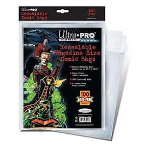 Comic Bags - Magazine Size - Resealable (100 pk)