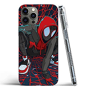 Compatible with iPhone 13 Mini Case Miles Hoodie Movies Super Heroes Morales Flexible Soft TPU Pure Clear Protective Phone Case Cover
