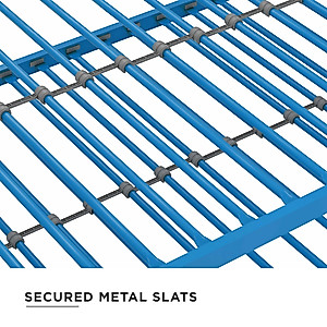 Novogratz Bright Pop Metal Daybed with Roll Out Trundle - Chic, Stylish, Space-Saving Design - Includes Sturdy Steel Slats