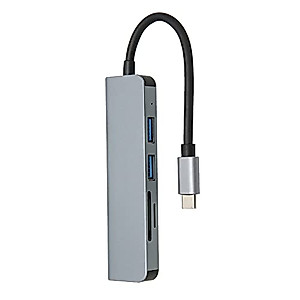 USB C 3.0 Hub, 5 in 1 Aluminum Alloy Case, UltraSlim High Speed 5Gbps MultiPort USB C Hub Adapter for PC, Printer and Laptop