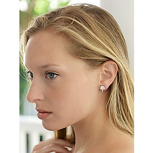 Mariell Clip-On Cubic Zirconia Crystal Stud Earring, 2 Carat, for Wedding, Bride, Prom, Birthday Gift