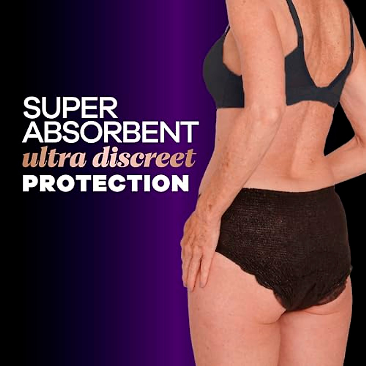 Always Discreet Boutique Adult Incontinence and Postpartum Underwear for Women, Maximum Protection, XL, Rosy, 16 Count (Packaging May Vary)