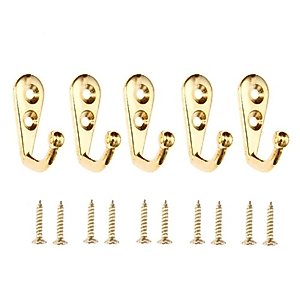 ANYUFEI 5Pcs Wall Hanger Curved Buckle Horn Lock Clasp Hook Zinc Alloy Door Wall Hooks Hanger Black/Gold/Silver/Bronze w/Screws (Size : B)