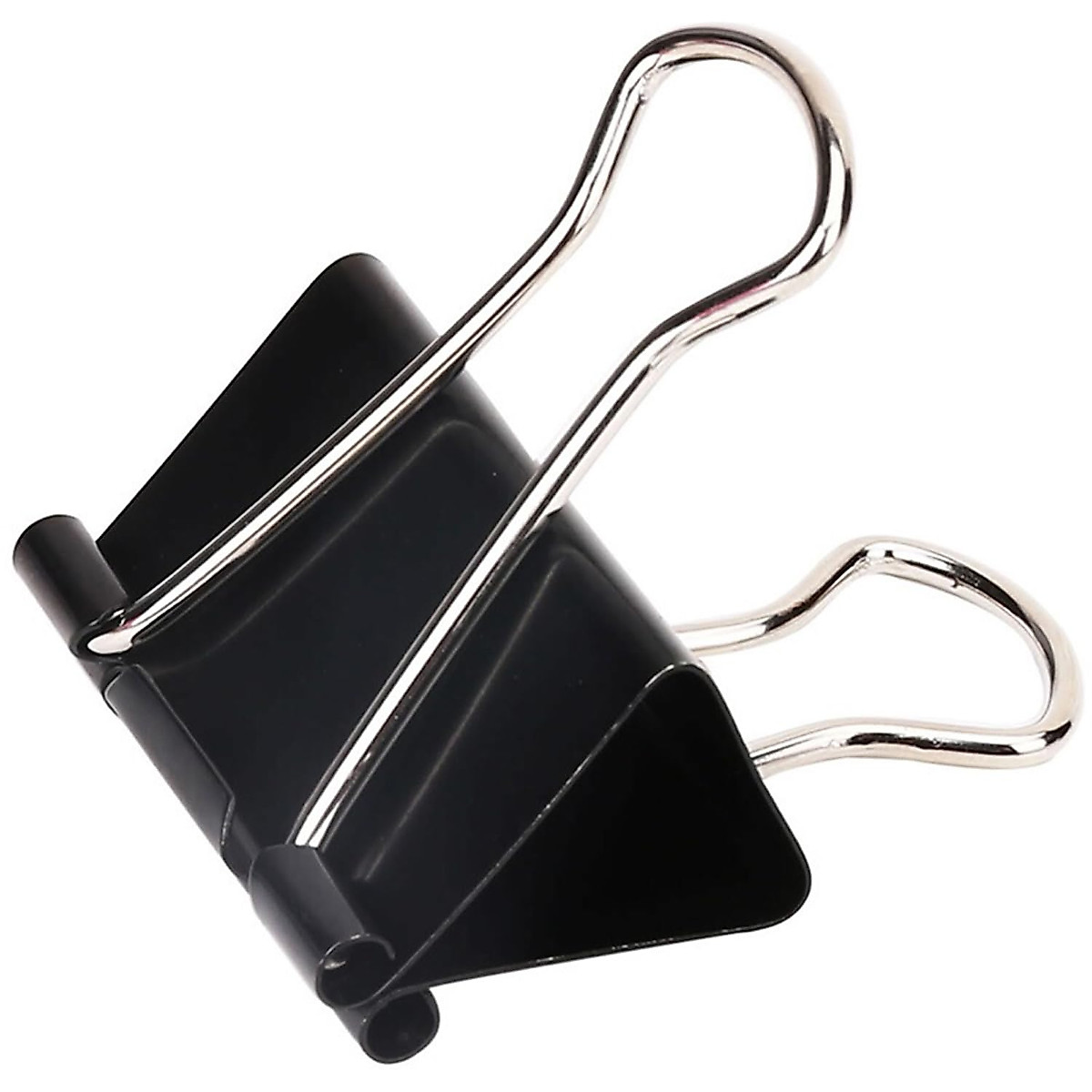 Medium Binder Clips and Paper Clips (48 Pcs) 1.25 Inch,Black Metal Medium Paper Clamps for Office, Home, School