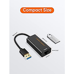 USB to Ethernet Adapter, CableCreation USB 3.0 to 10/100/1000 Gigabit Wired LAN Network Adapter Compatible with Nintendo Switch, Windows, MacBook, macOS, Mac Pro Mini, Surface Pro, Laptop, PC and More