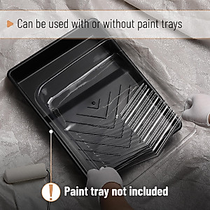 Bates- Paint Tray Liner, 9 Inch, 10 pcs, Transparent Paint Pans Trays, Plastic Paint Tray, Disposable Paint Tray, Paint Roller Tray, Paint Trays for Painting Walls, Roller Tray Liners, Paint Pan Liner